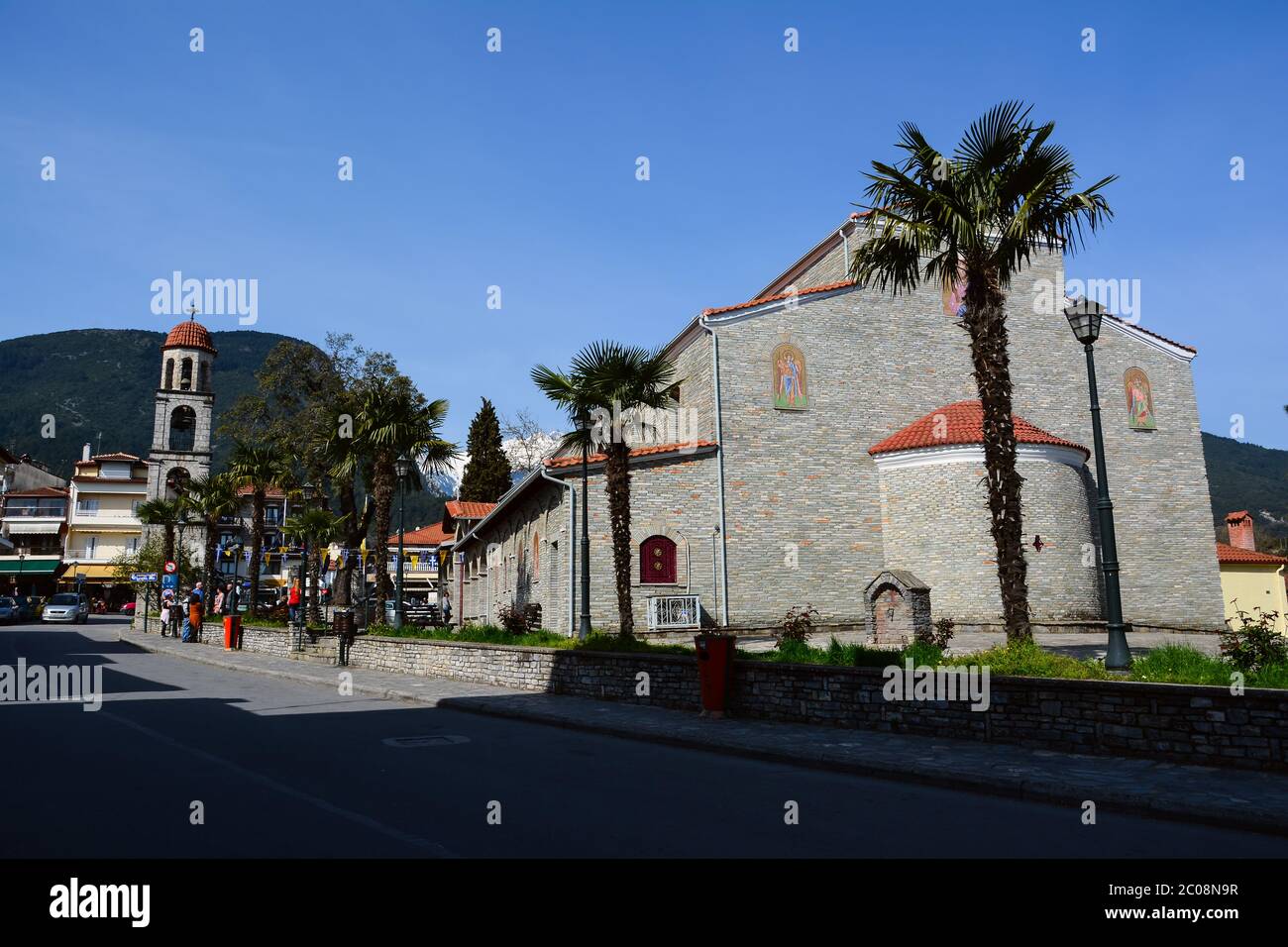 LITOCHORO, GREECE - APRIL 12, 2015: St Nicolas church located at the ...