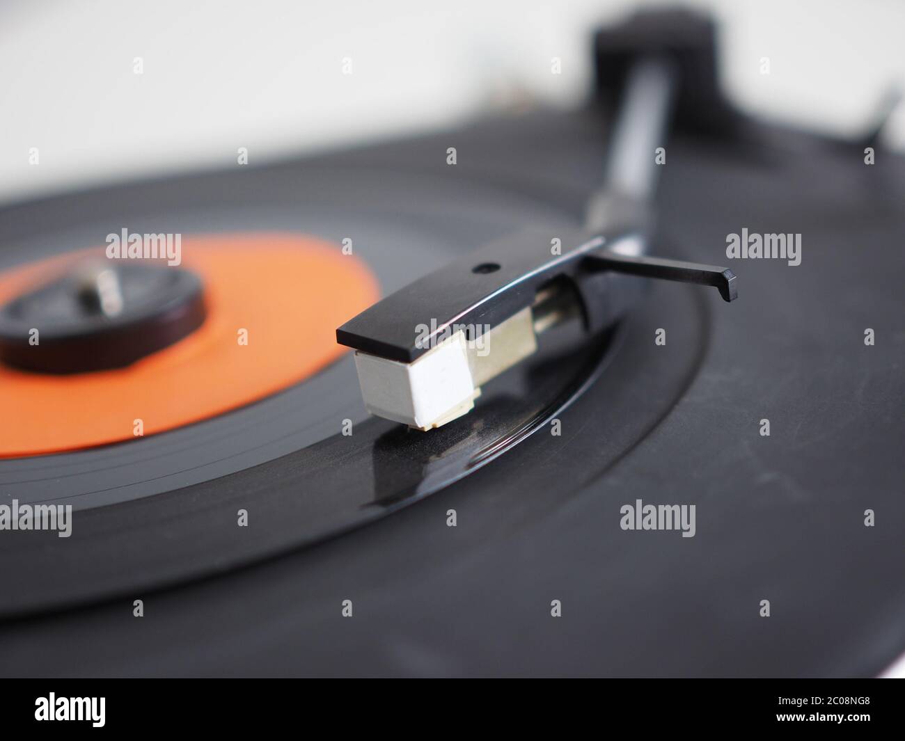 Vinyl record on turntable Stock Photo - Alamy