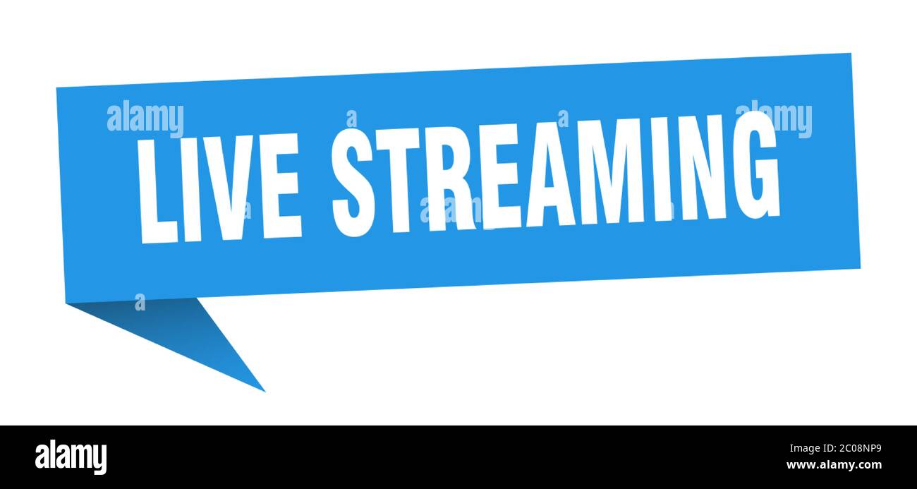 live streaming banner. live streaming speech bubble. live streaming ...