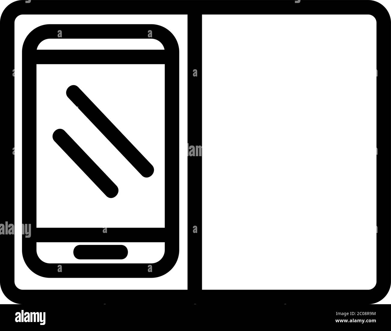 flip phone case icon vector outline illustration Stock Vector Image ...