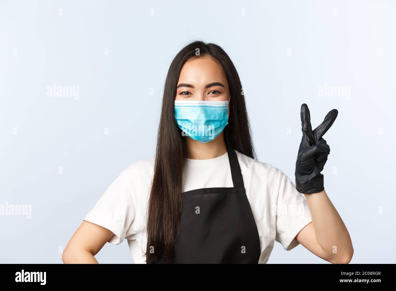 Covid-19 pandemic, coffee shop, small business and preventing virus ...