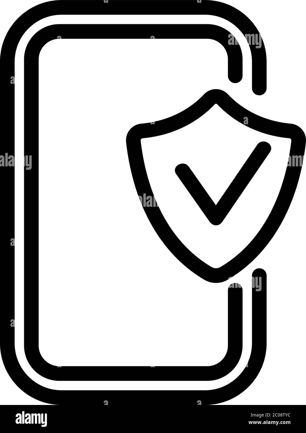 screen glass protection icon vector outline illustration Stock Vector ...