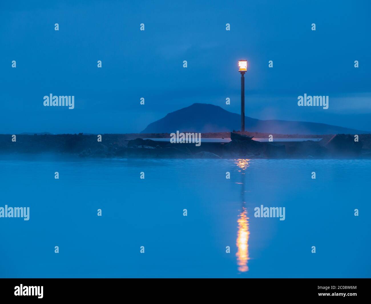 Blue lagoon hot spring spa near Myvatn lake in northern Iceland Stock ...