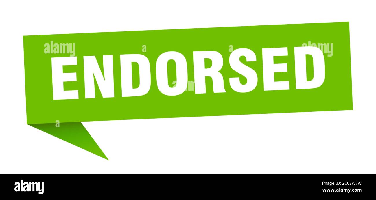 endorsed banner. endorsed speech bubble. endorsed sign Stock Vector ...
