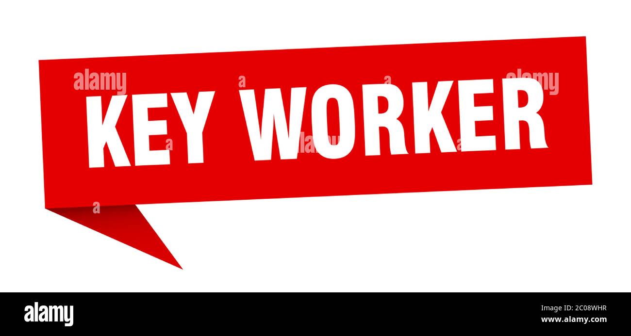 key worker banner. key worker speech bubble. key worker sign Stock ...