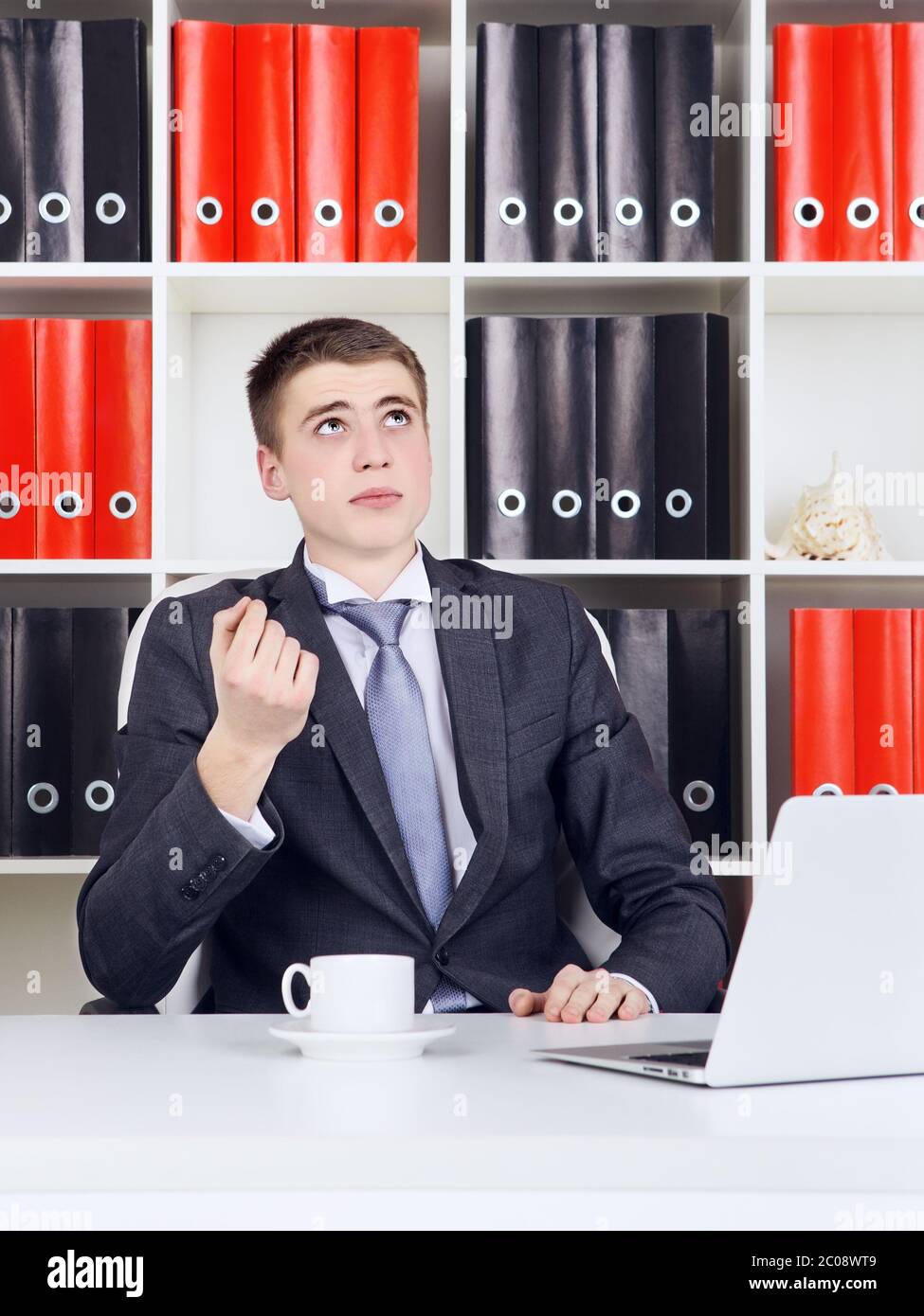 Vertical one young guy talking hi-res stock photography and images - Alamy