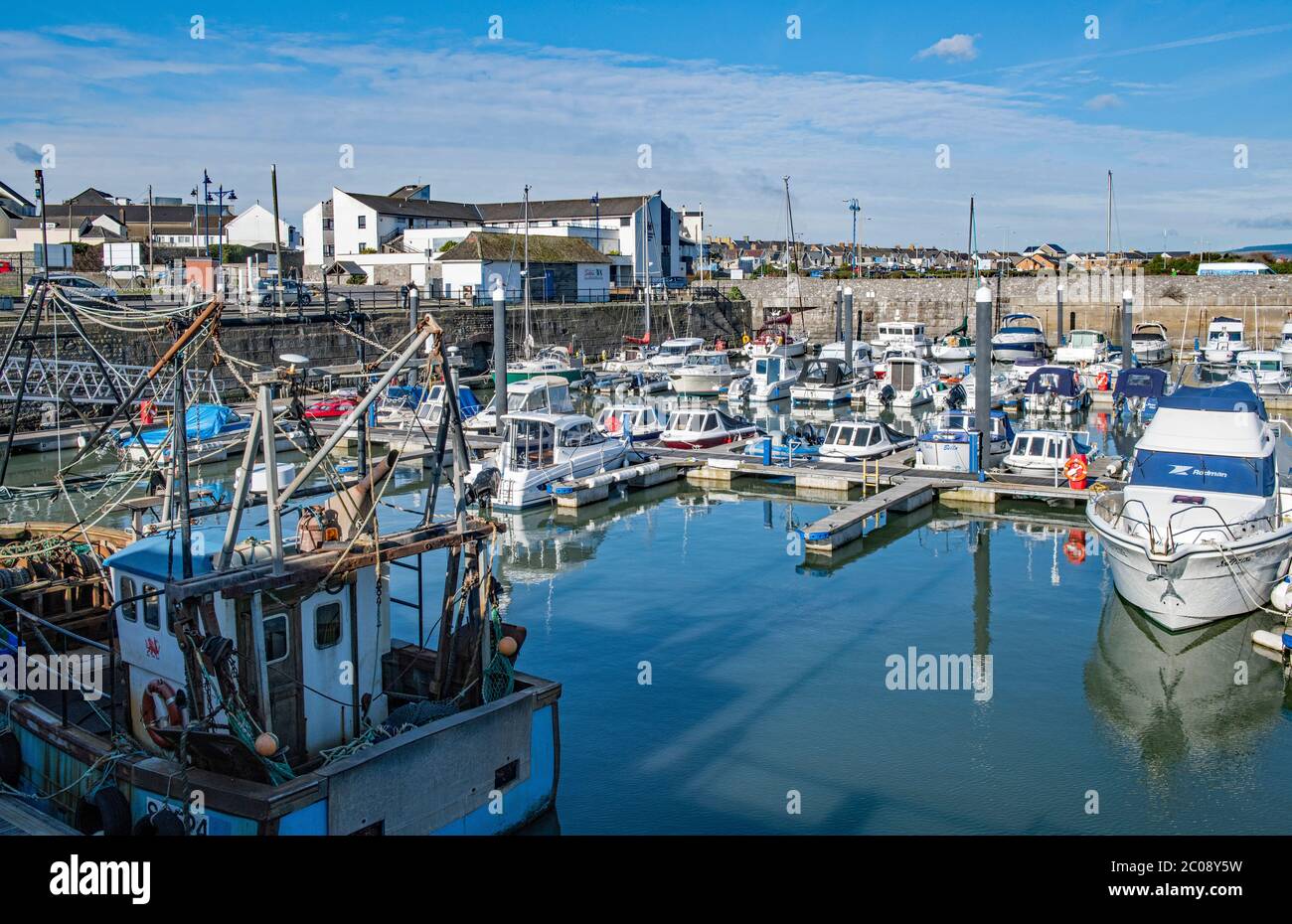 The Porthcawl marina, which used to be the old harbour.Buildings ...