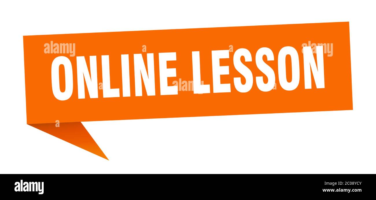 online lesson banner. online lesson speech bubble. online lesson sign ...