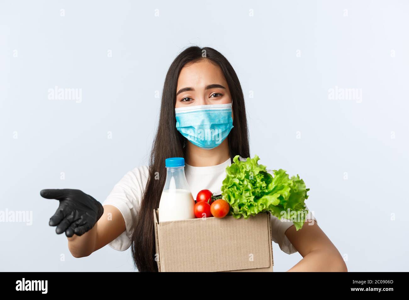 Covid-19, grocery store, employment, small business and virus concept ...