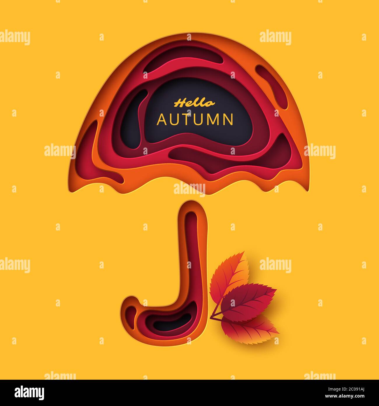 Vector 3d paper umbrella Stock Vector Images - Alamy