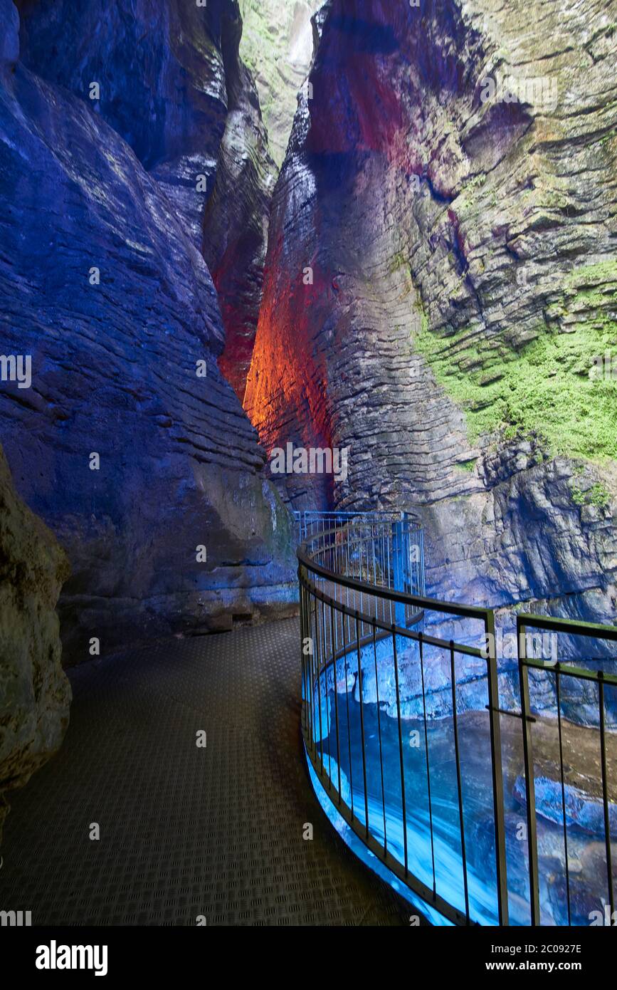 Varone Waterfall Lake Garda,view of the gorge of Varone, Trentino Alto ...