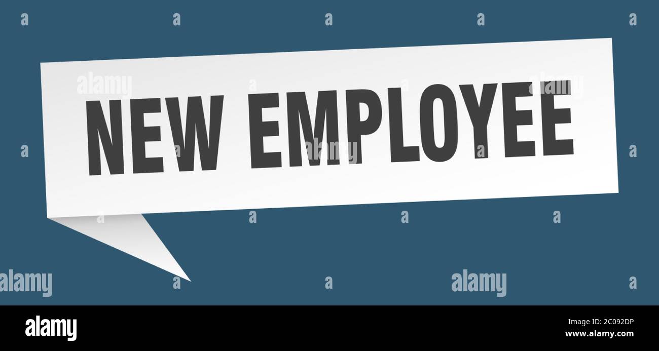 new employee banner. new employee speech bubble. new employee sign ...
