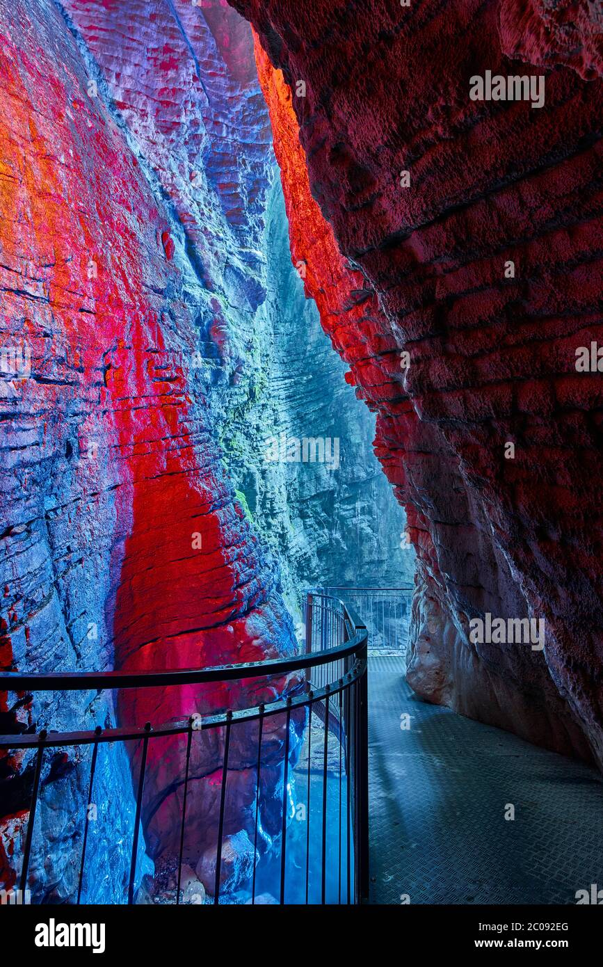 Varone Waterfall Lake Garda,view of the gorge of Varone, Trentino Alto ...