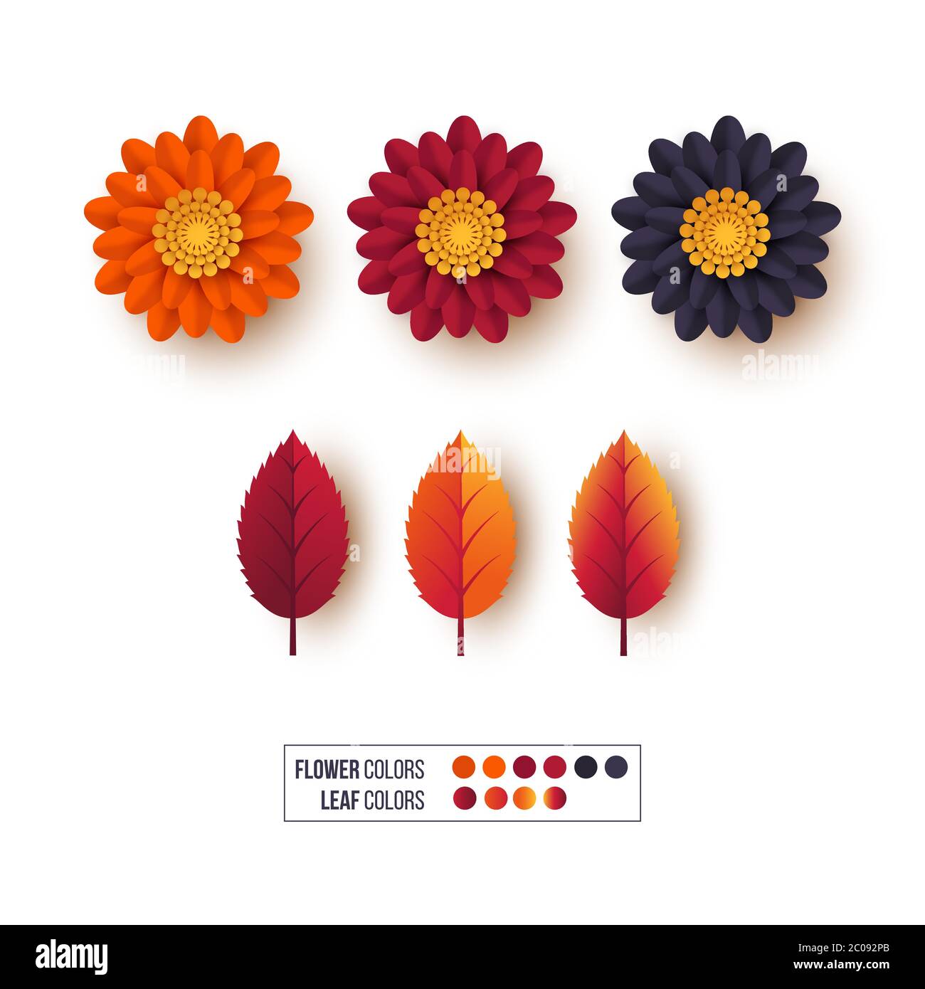 Shadow leaves on orange Stock Vector Images - Alamy