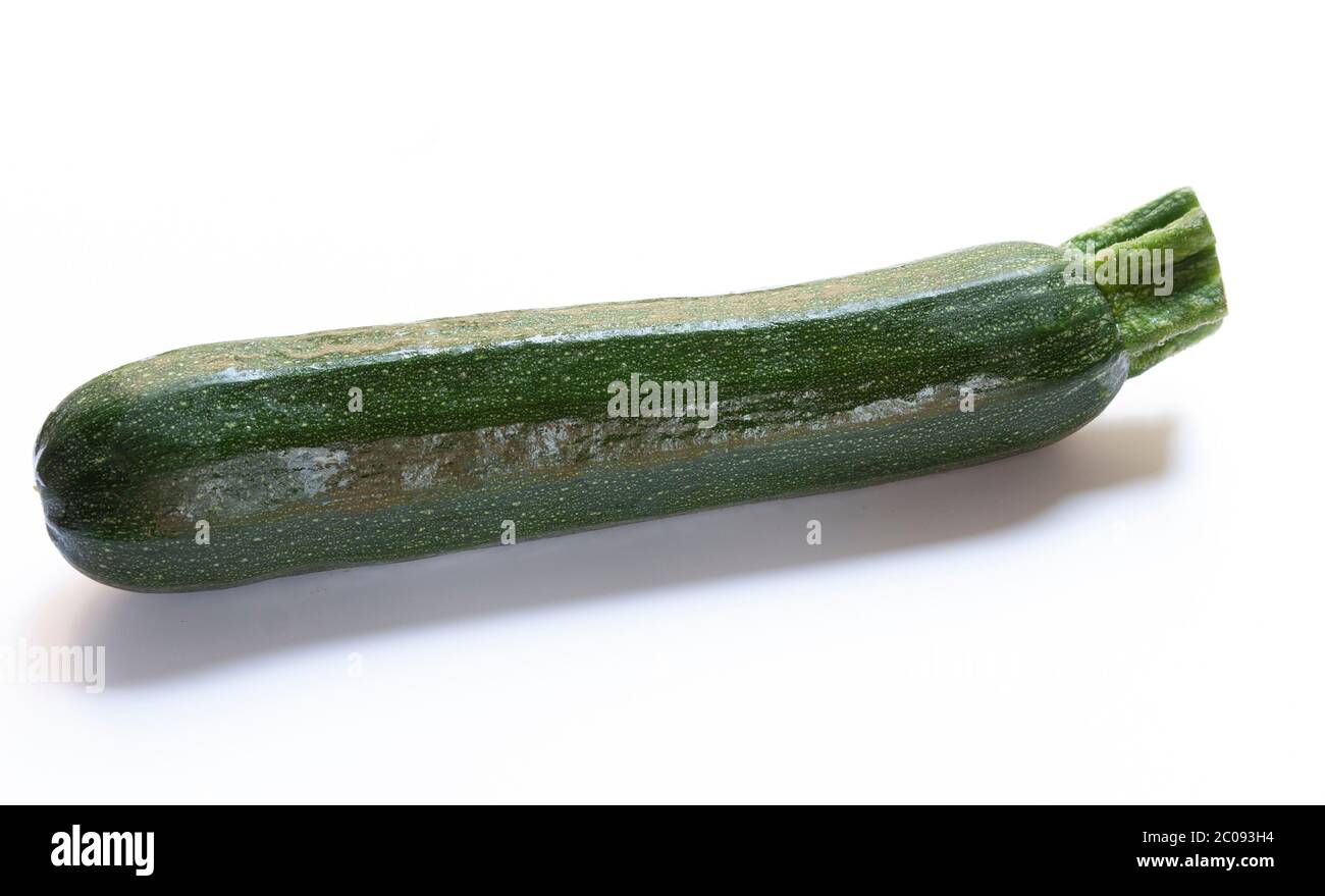 Green ripe zucchini on a white background Stock Photo - Alamy