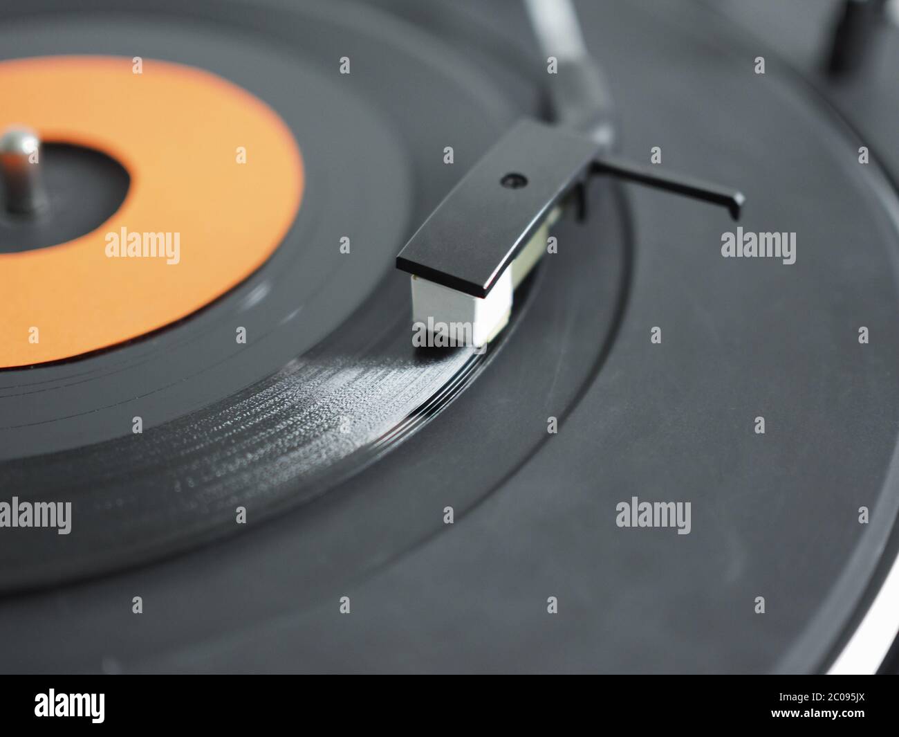 Vinyl record on turntable Stock Photo - Alamy