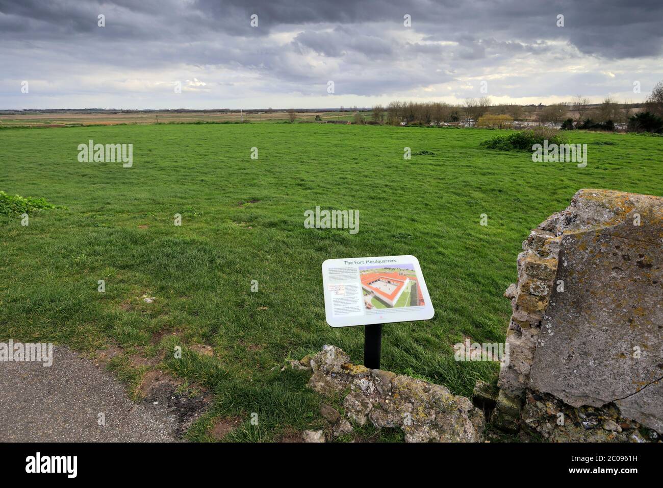 The Reculver Towers and Roman Fort, Reculver village, Herne Bay, Kent ...