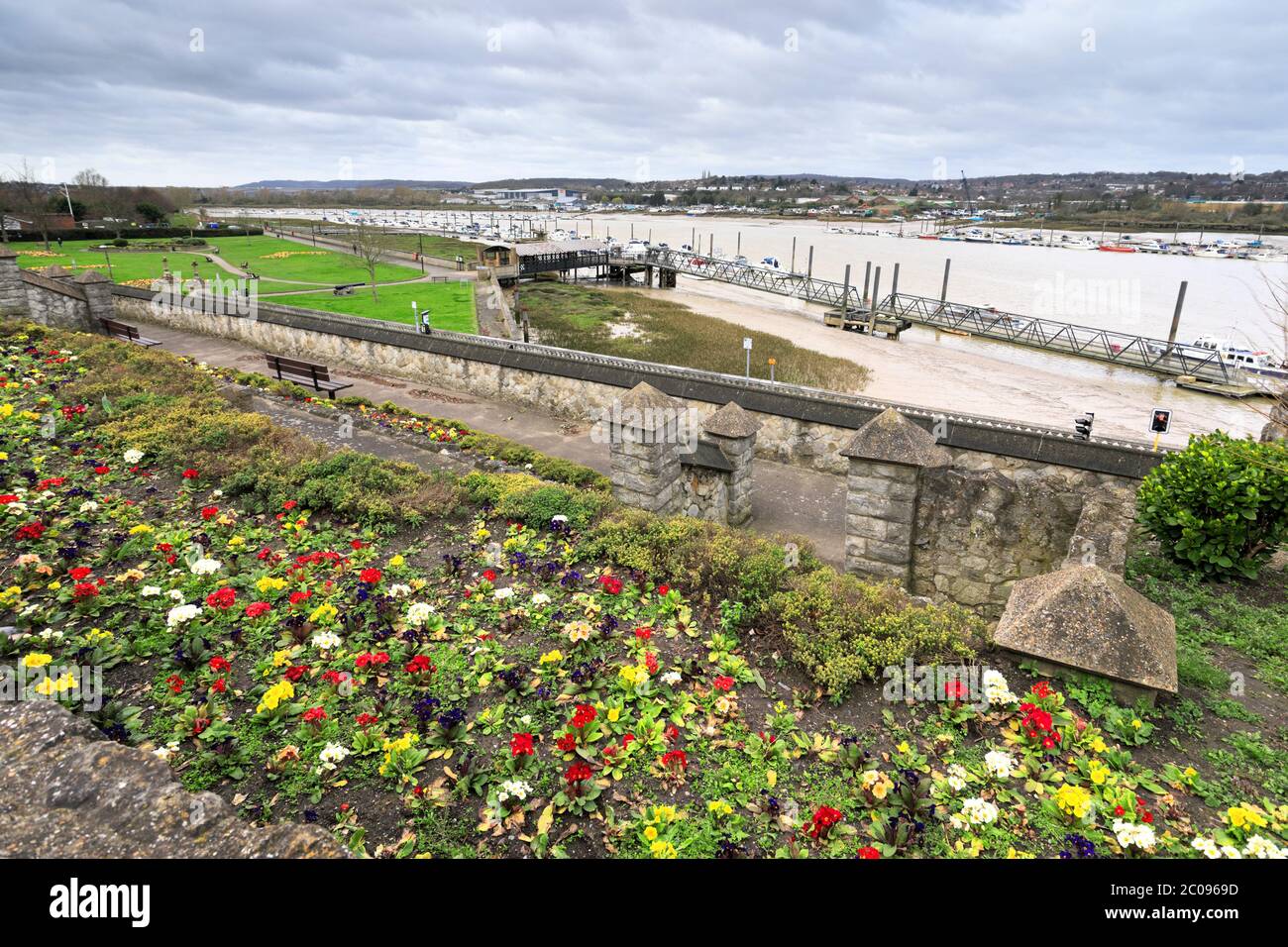 Boats on the river Medway, Rochester City, Kent County, England, UK ...