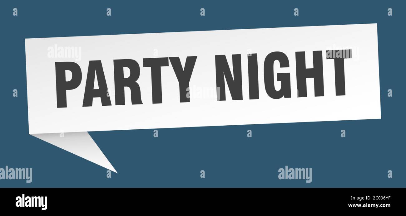 party night banner. party night speech bubble. party night sign Stock ...