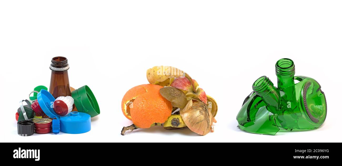 Separate household waste in a collage Stock Photo - Alamy