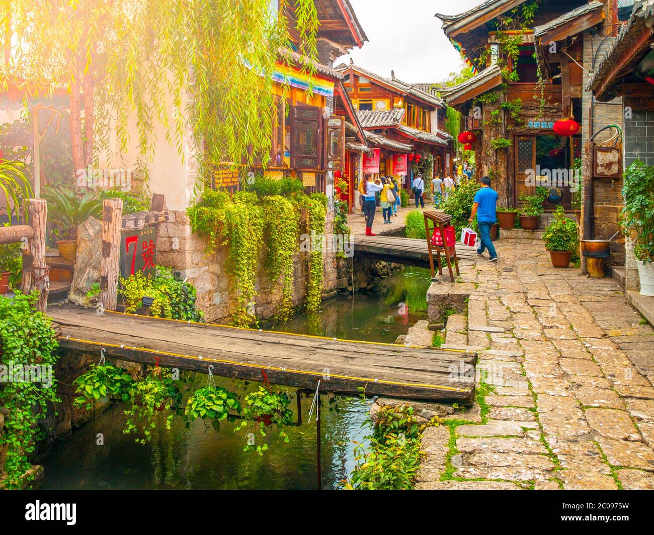 LIJIANG, YUNNAN PROVINCE, CHINA - SEPTEMBER 08, 2012: Street of Lijiang ...