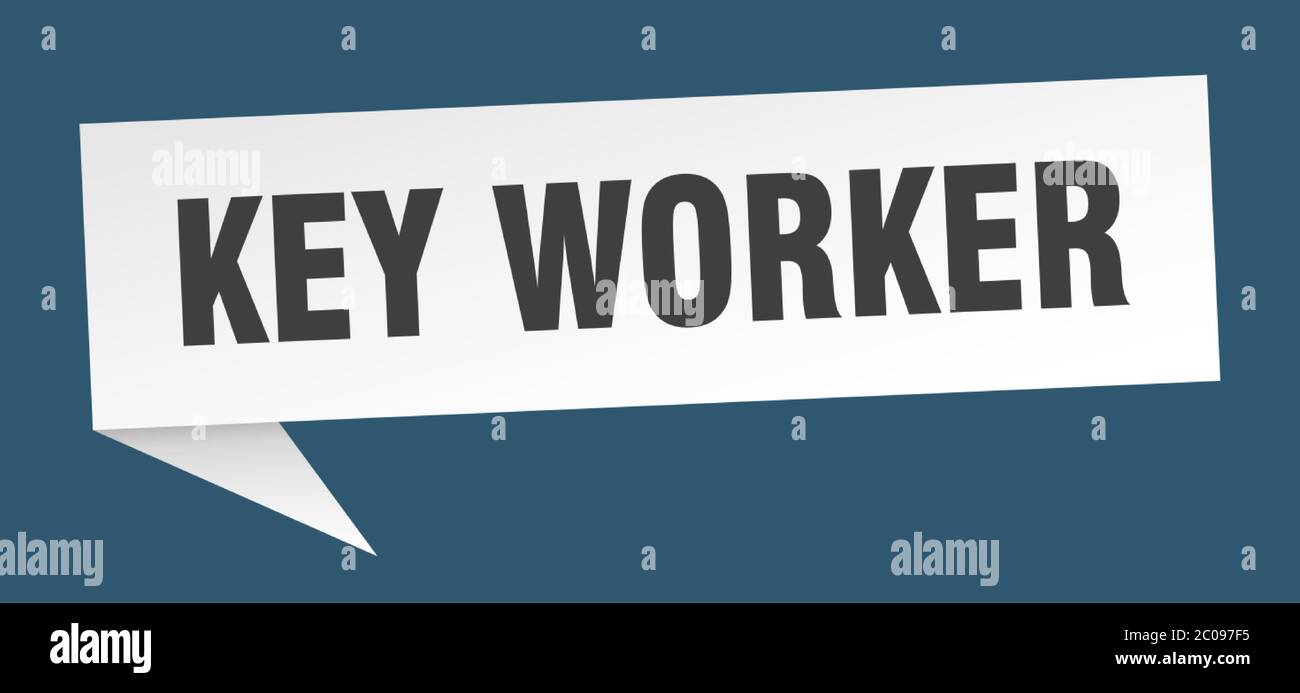 key worker banner. key worker speech bubble. key worker sign Stock ...