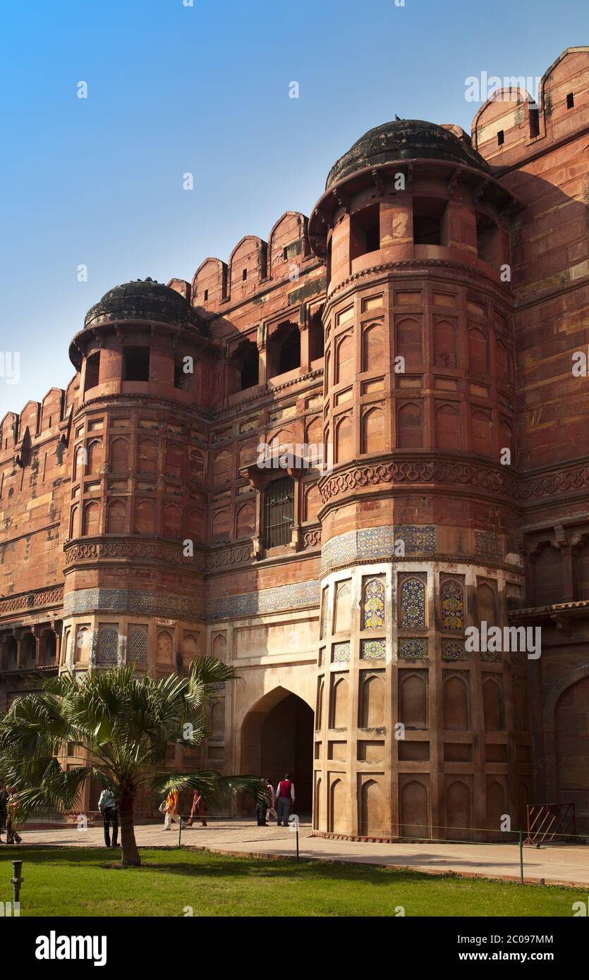 India. Agra. Red fort Stock Photo - Alamy
