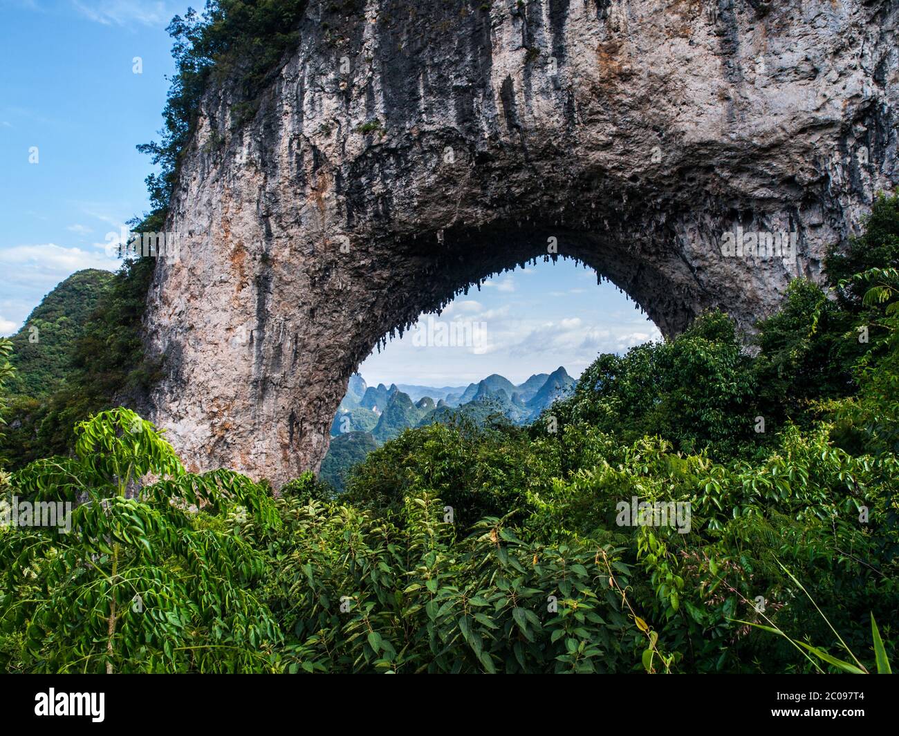 Moon hill near Yangshuo Stock Photo - Alamy