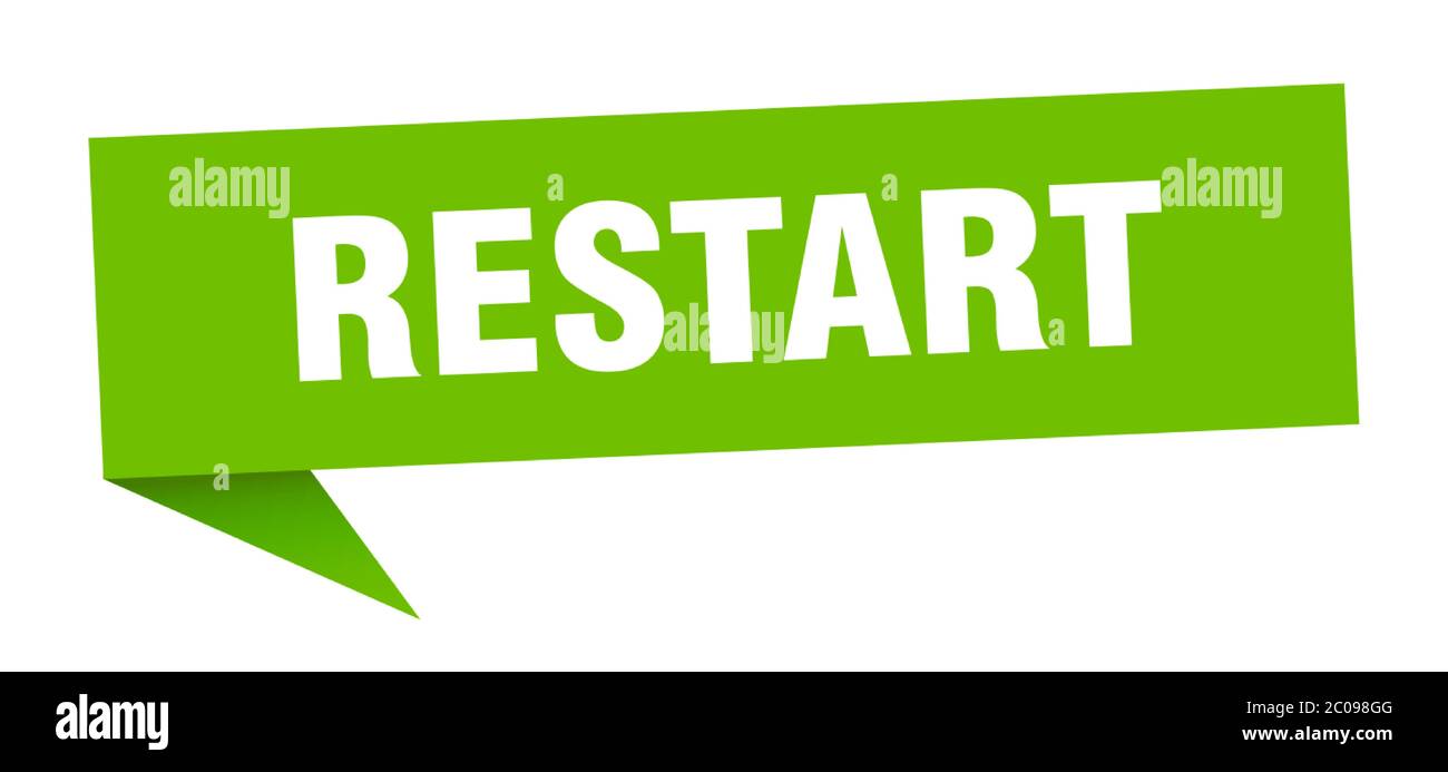 restart banner. restart speech bubble. restart sign Stock Vector Image ...