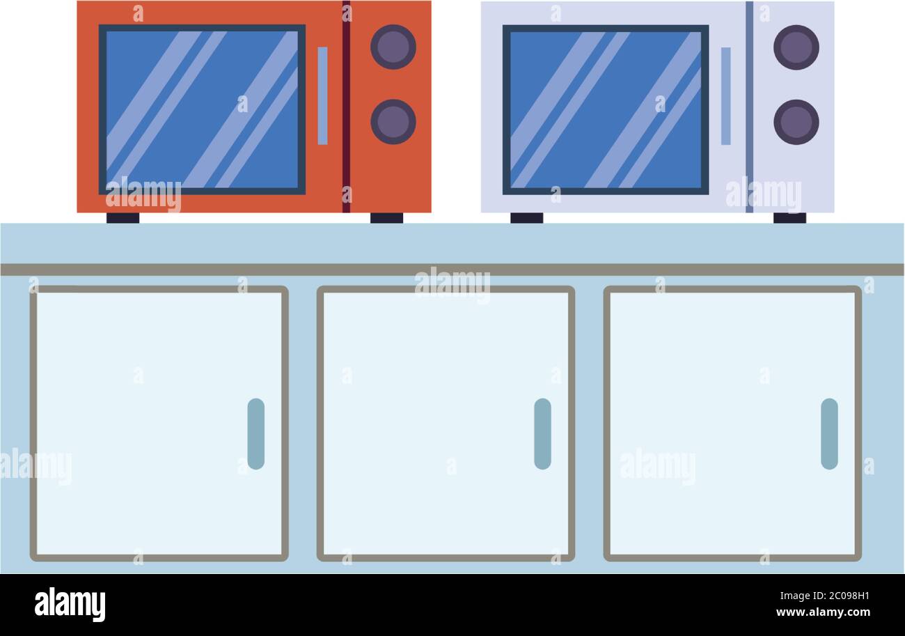 Kitchen appliances in store Stock Vector Images - Alamy