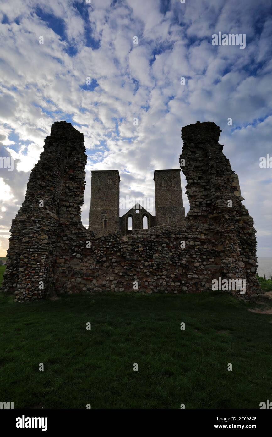 The Reculver Towers and Roman Fort, Reculver village, Herne Bay, Kent ...