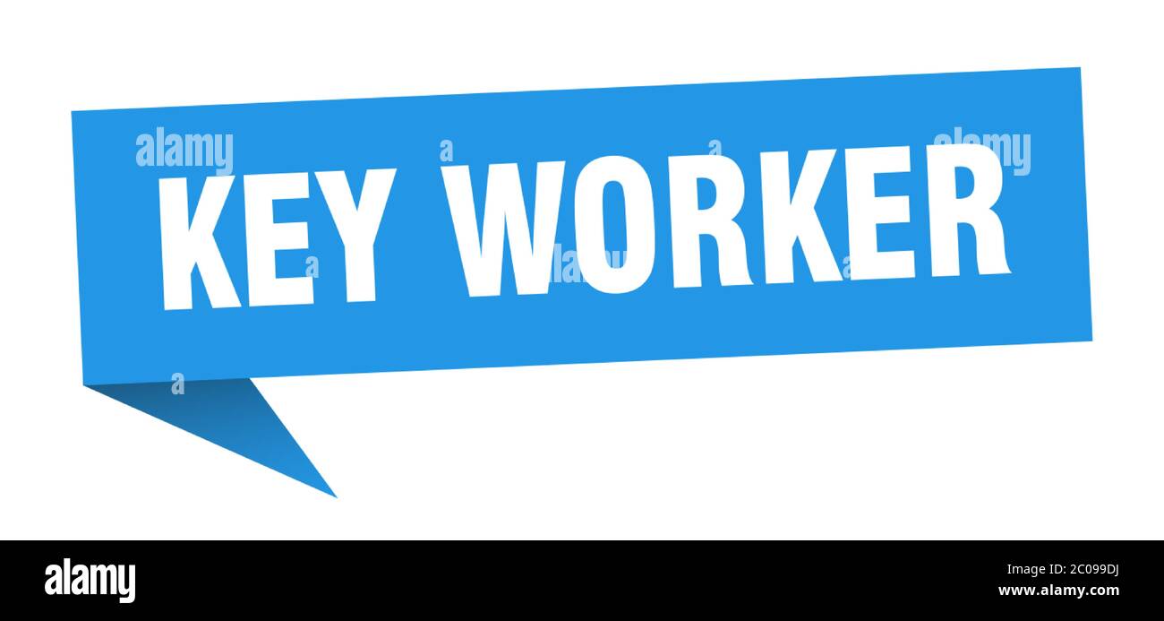 key worker banner. key worker speech bubble. key worker sign Stock ...