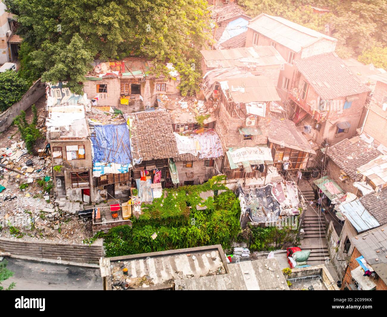 Aerial view of dirty city slum, China Stock Photo - Alamy