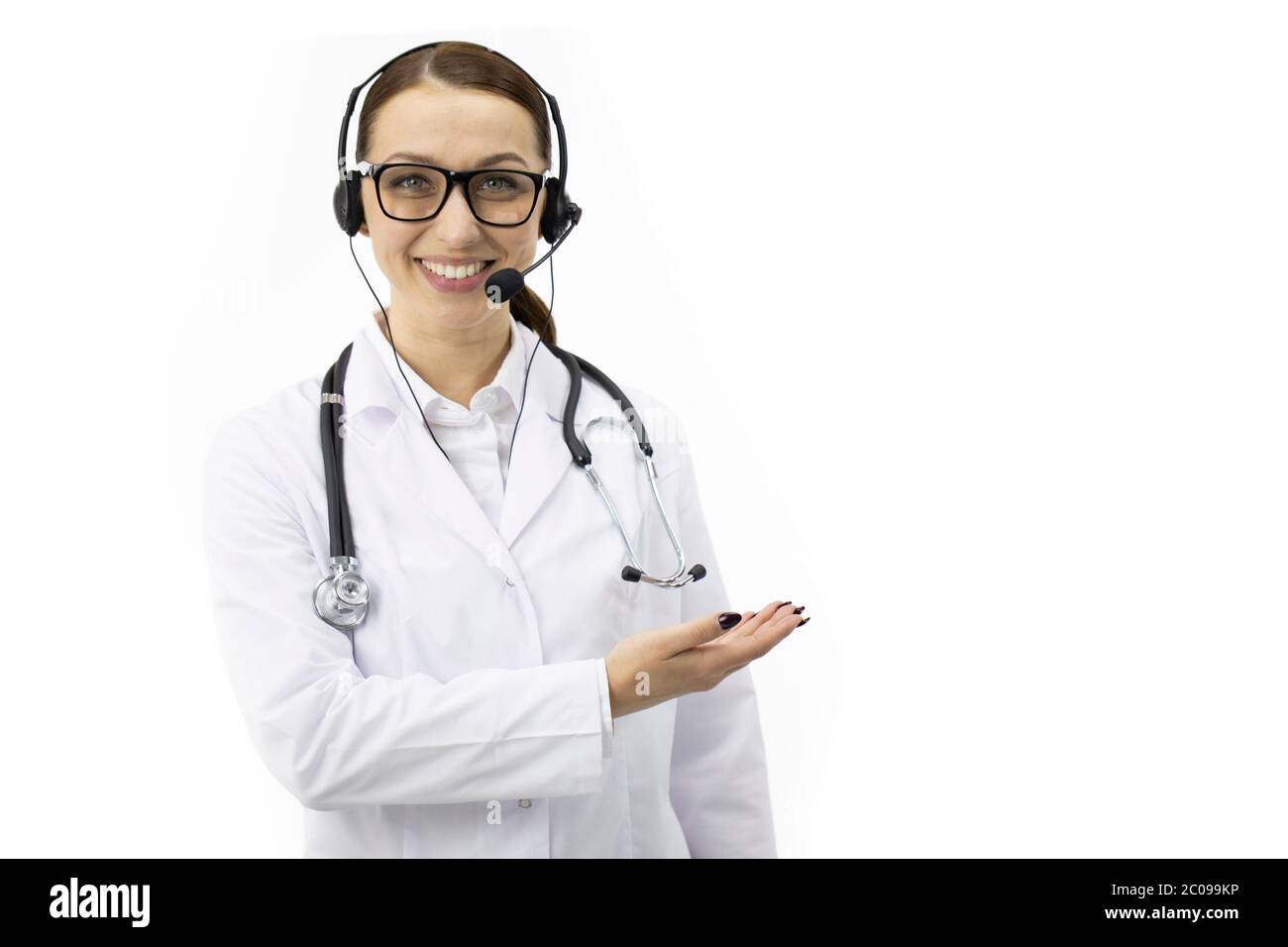 Headphone with stethoscope hi-res stock photography and images - Alamy