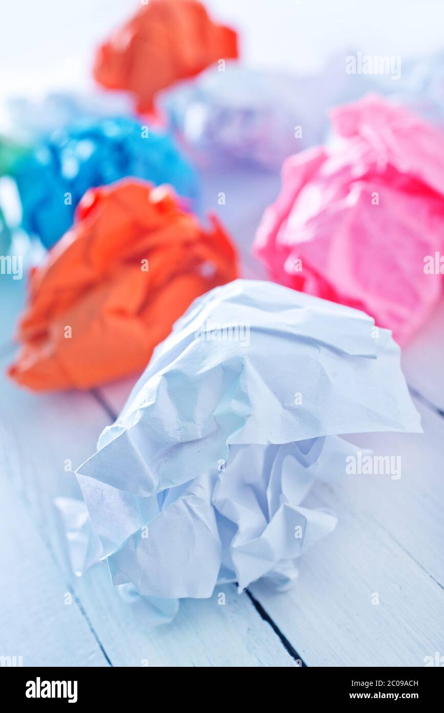 crumpled up paper wads Stock Photo - Alamy