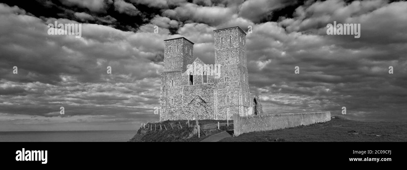The Reculver Towers and Roman Fort, Reculver village, Herne Bay, Kent ...