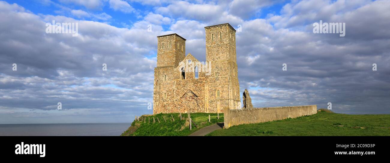 The Reculver Towers and Roman Fort, Reculver village, Herne Bay, Kent ...