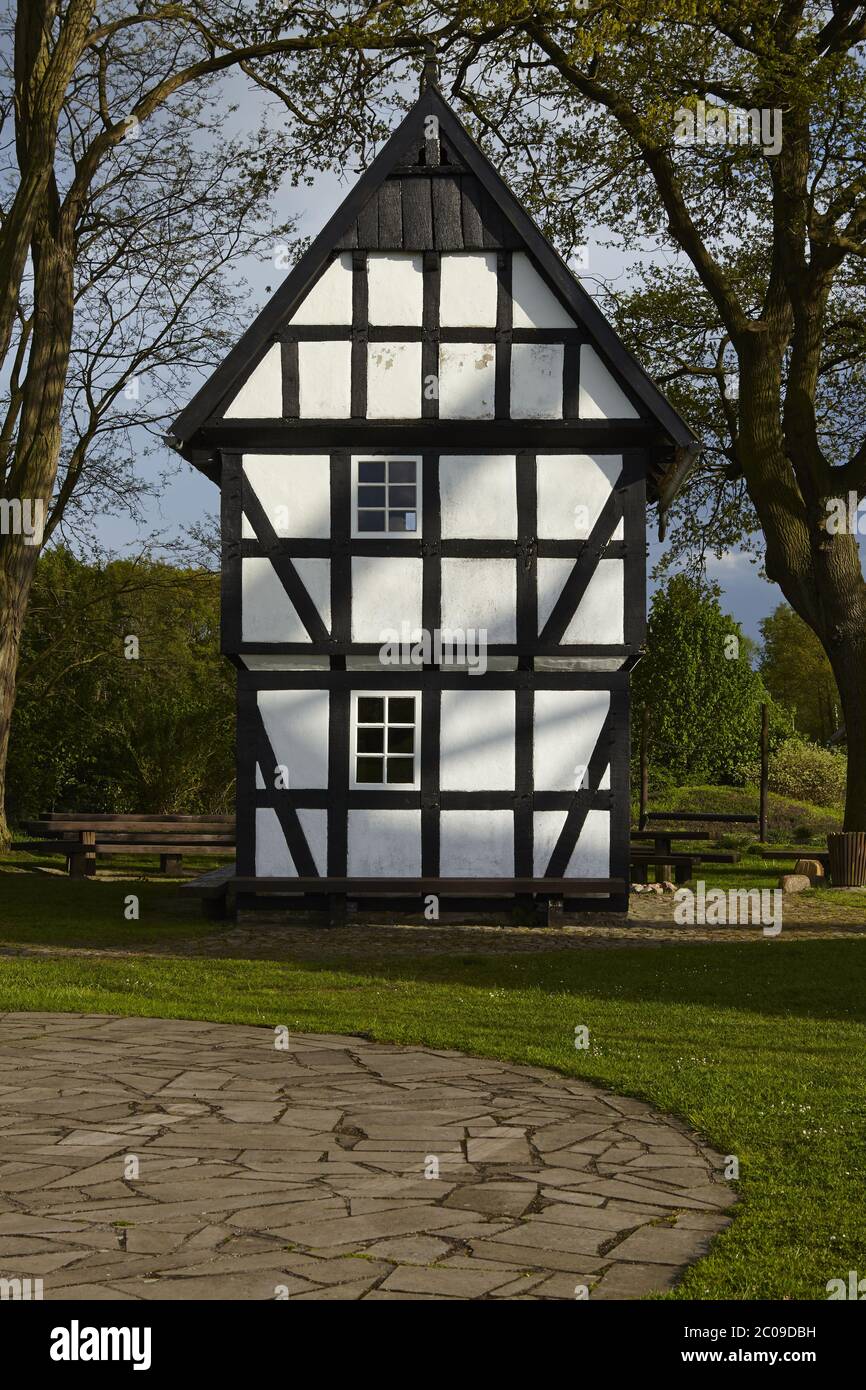 Windmill Levern (Stemwede) - Small half-timbered house Stock Photo - Alamy
