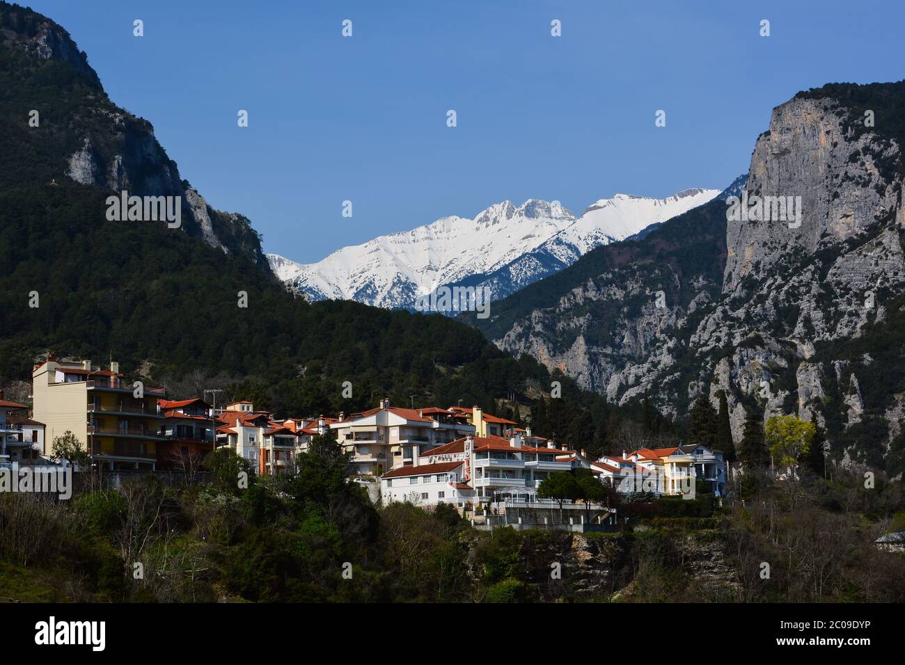 Mount olympus from litochoro town hi-res stock photography and images ...