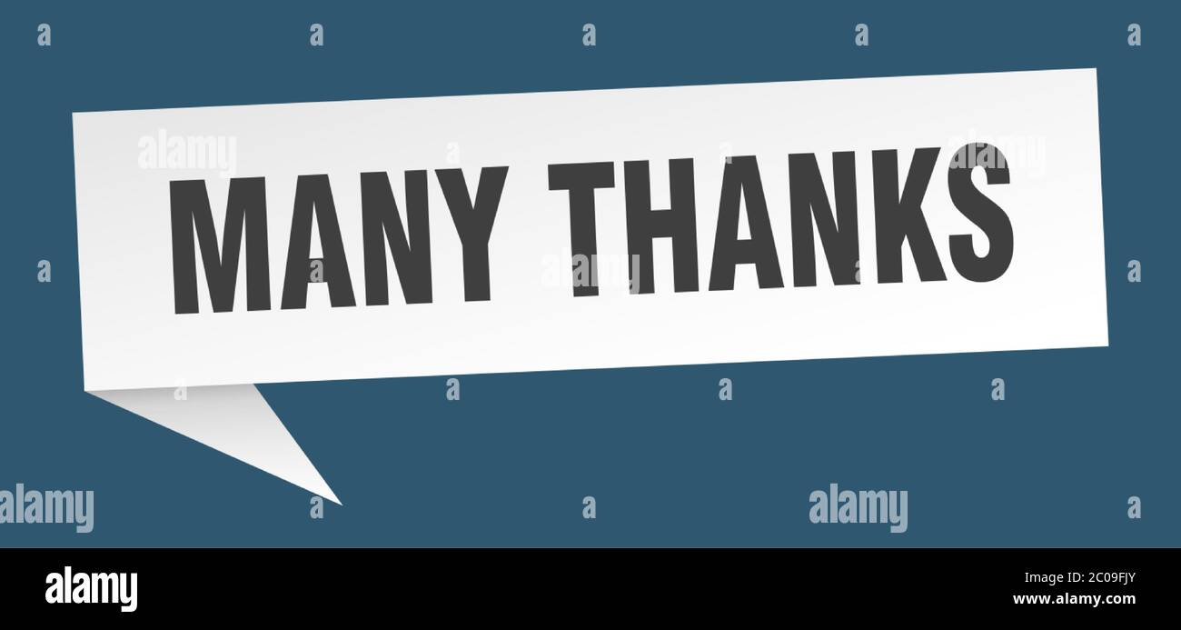 many thanks banner. many thanks speech bubble. many thanks sign Stock ...