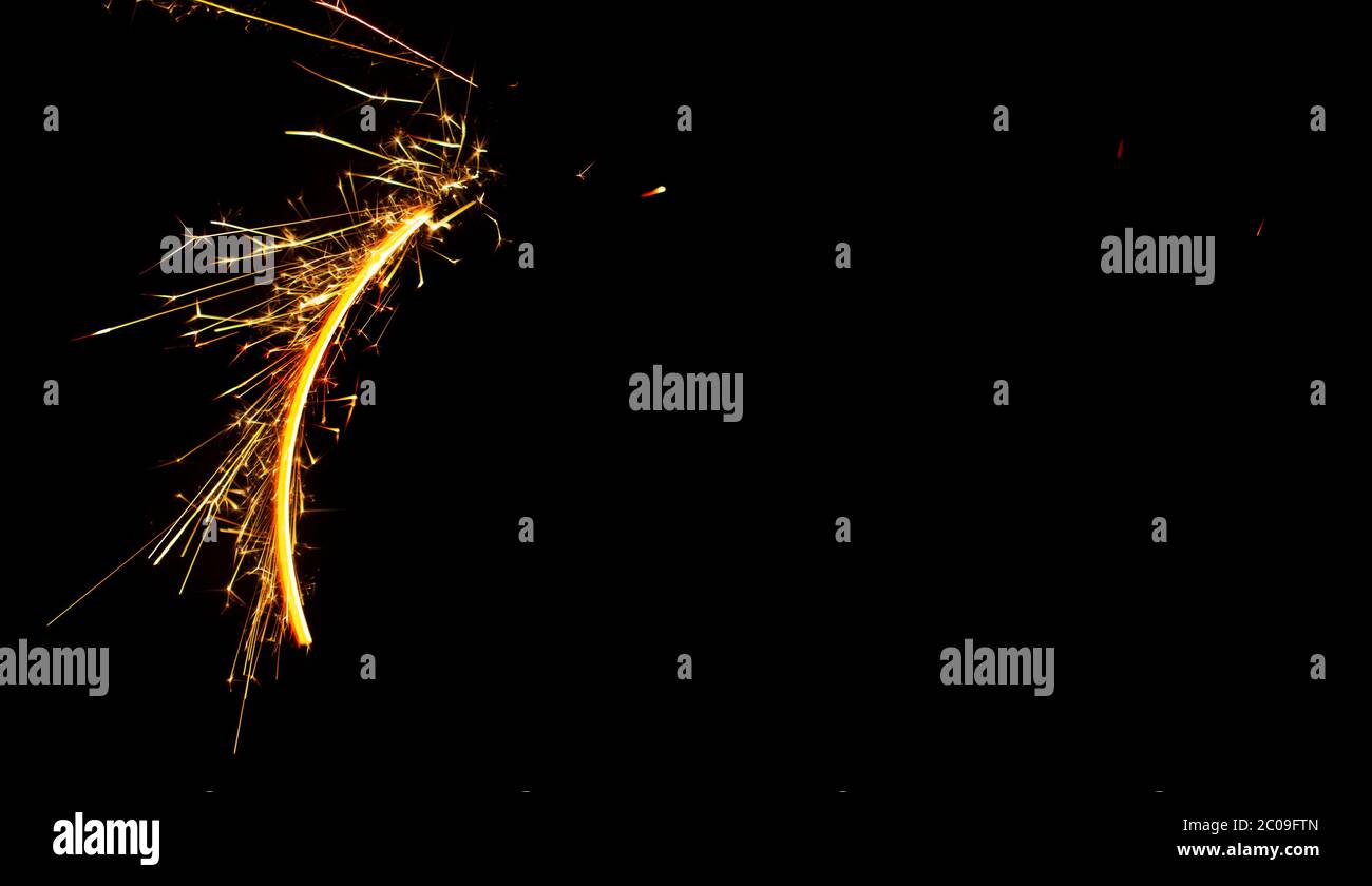 Circle of flames of Bengal fire, on black background Stock Photo - Alamy