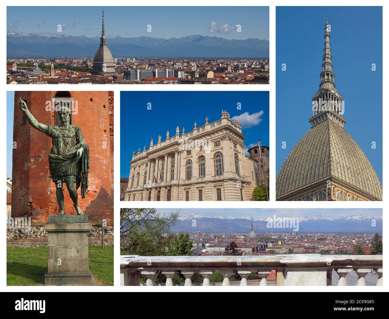 Turin landmarks collage Stock Photo - Alamy