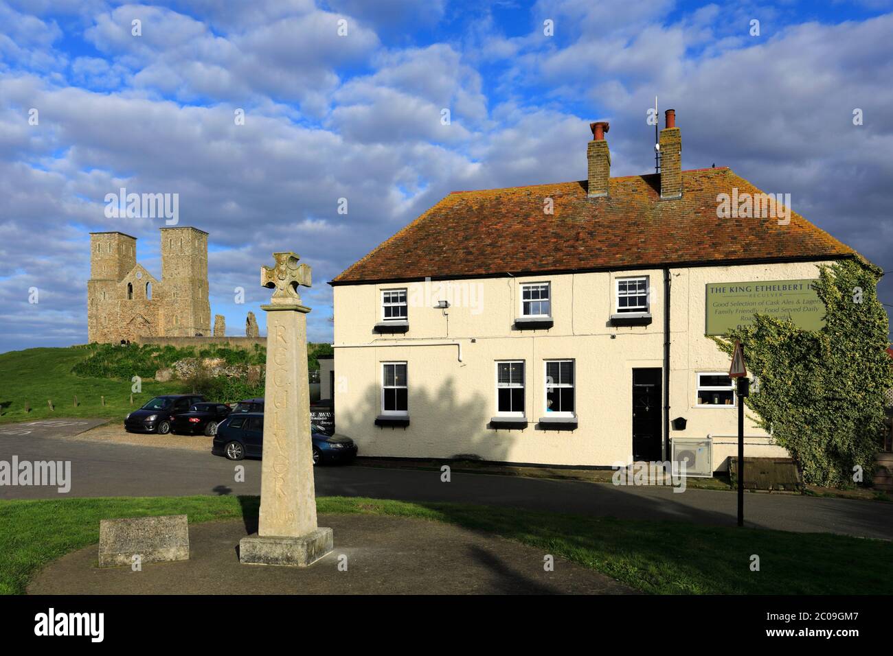 The Reculver Towers and Roman Fort, Reculver village, Herne Bay, Kent ...