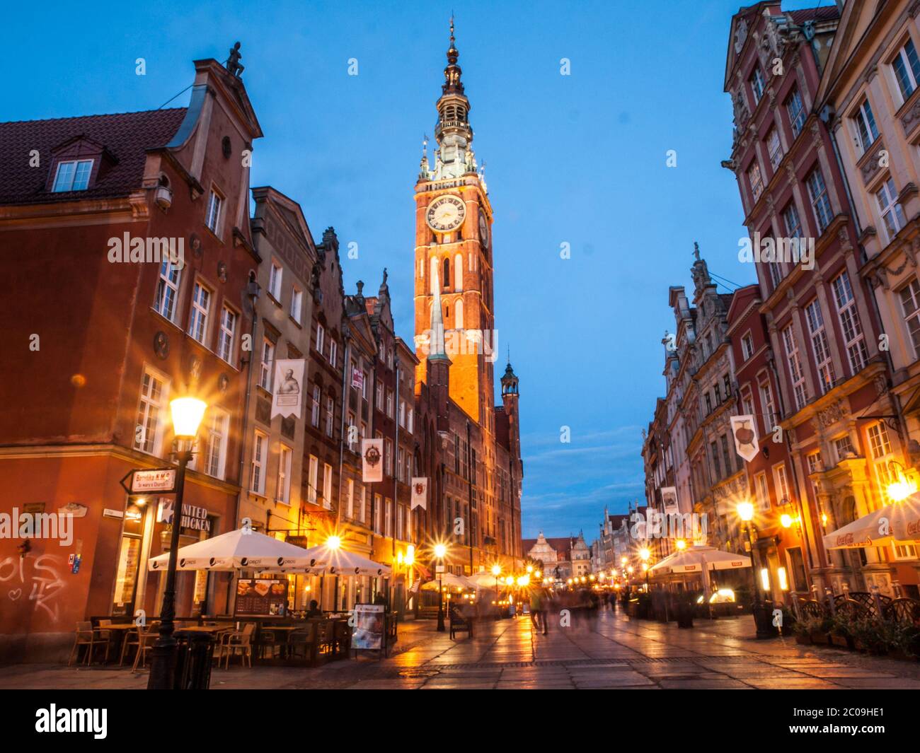 GDANSK, POLAND - CIRCA 2014: Long Lane, or Ulica Dluga, with Town Hall ...