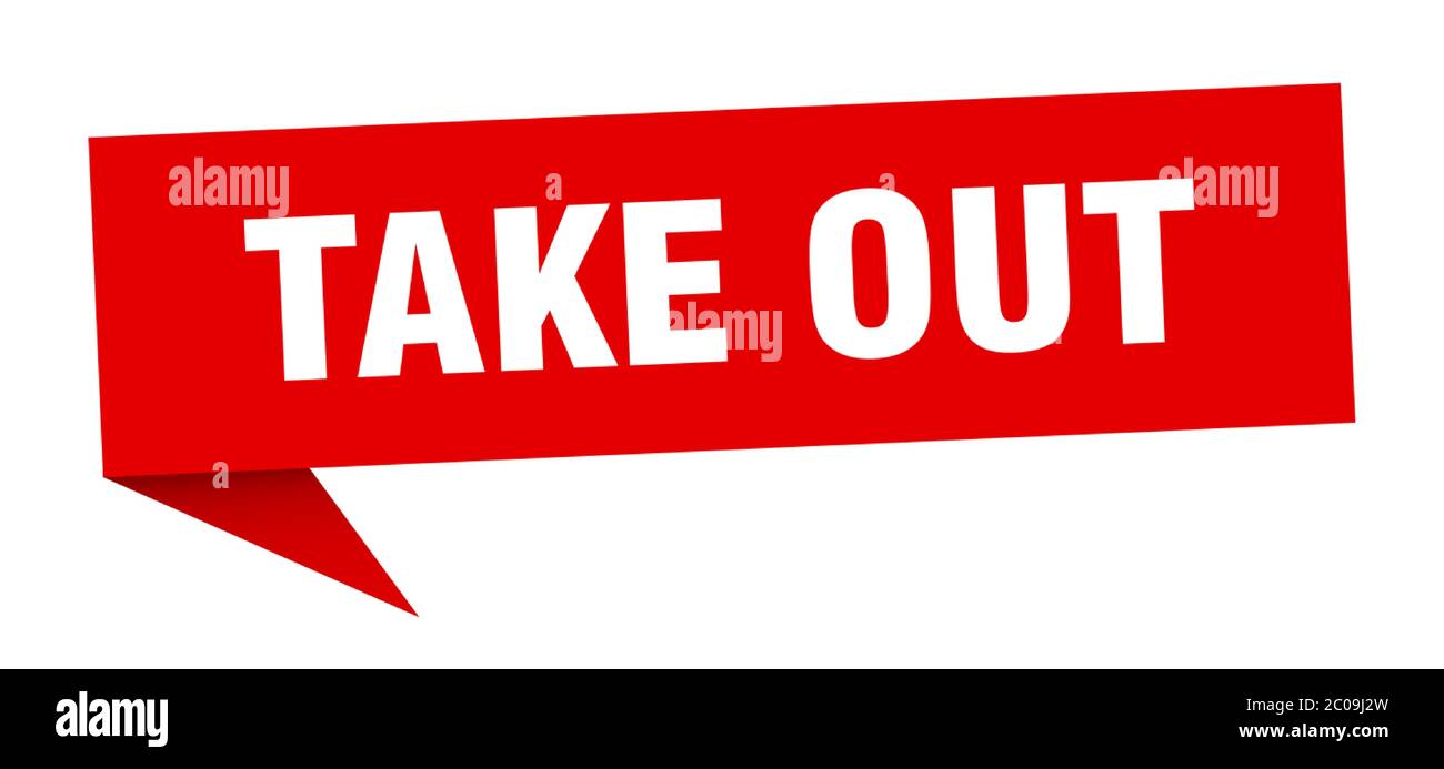 take out banner. take out speech bubble. take out sign Stock Vector ...