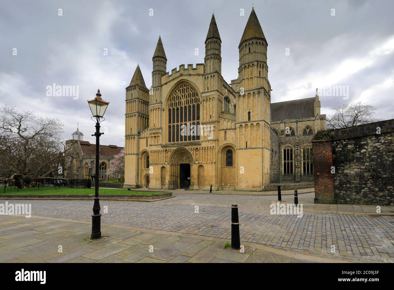 The exterior of Rochester Cathedral, Rochester City, Kent County ...