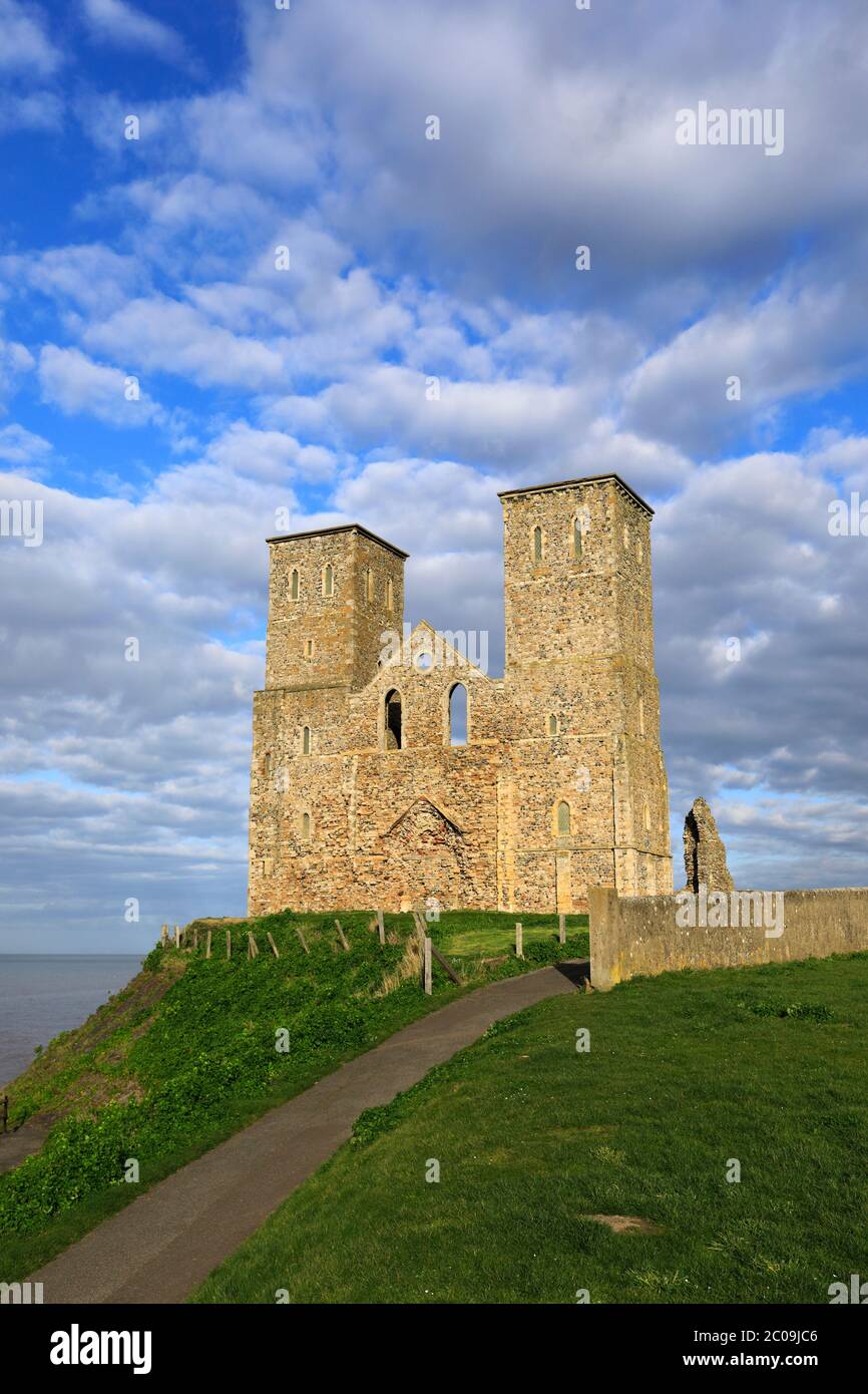 The Reculver Towers and Roman Fort, Reculver village, Herne Bay, Kent ...