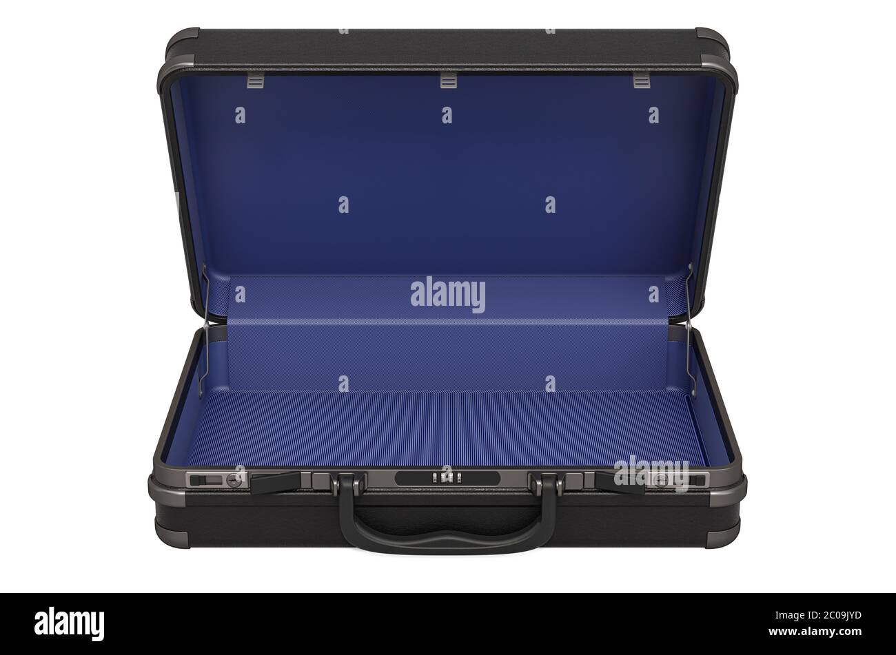 Opened empty briefcase, 3D rendering isolated on white background Stock ...