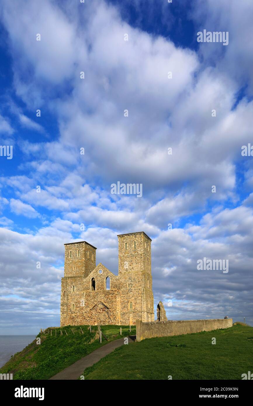 The Reculver Towers and Roman Fort, Reculver village, Herne Bay, Kent ...