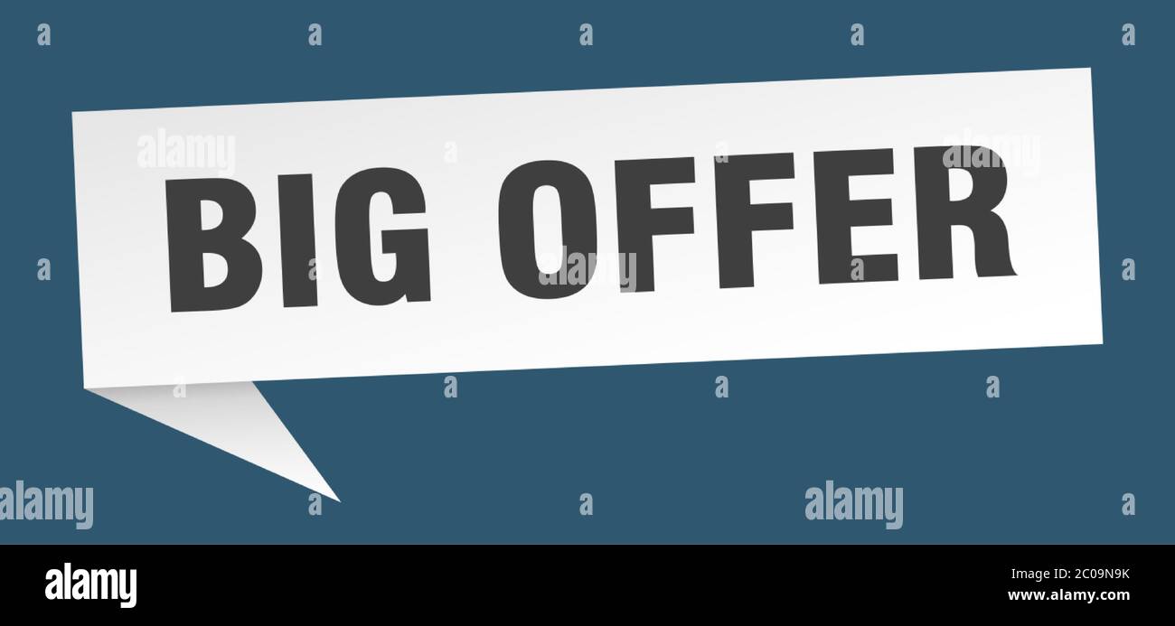 big offer banner. big offer speech bubble. big offer sign Stock Vector ...